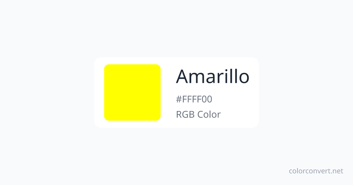Color Amarillo (#FFFF00) - Detalles del Color y Herramientas de Conversión